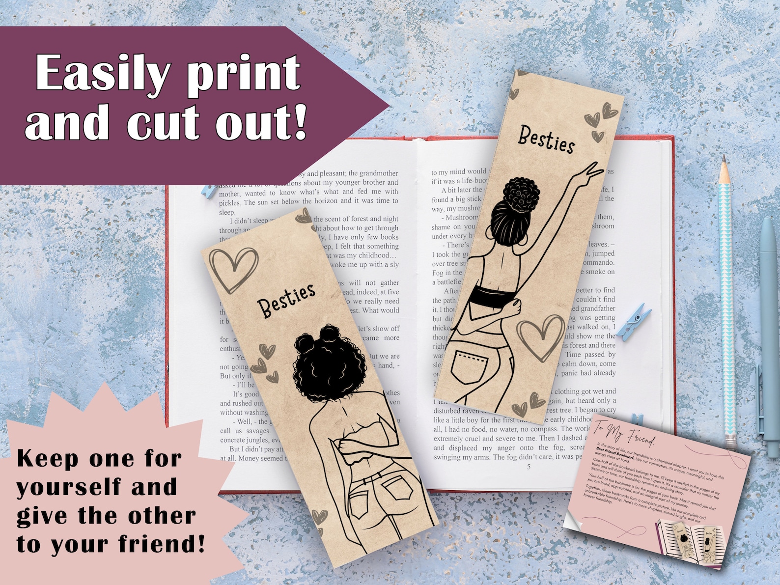 DIY Bookmarks for Best Friend Gifts | Bookish Bestie Gift Bookmark ...