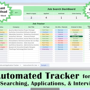 Job Tracker for New Career and Job Searching | Employment Job ...