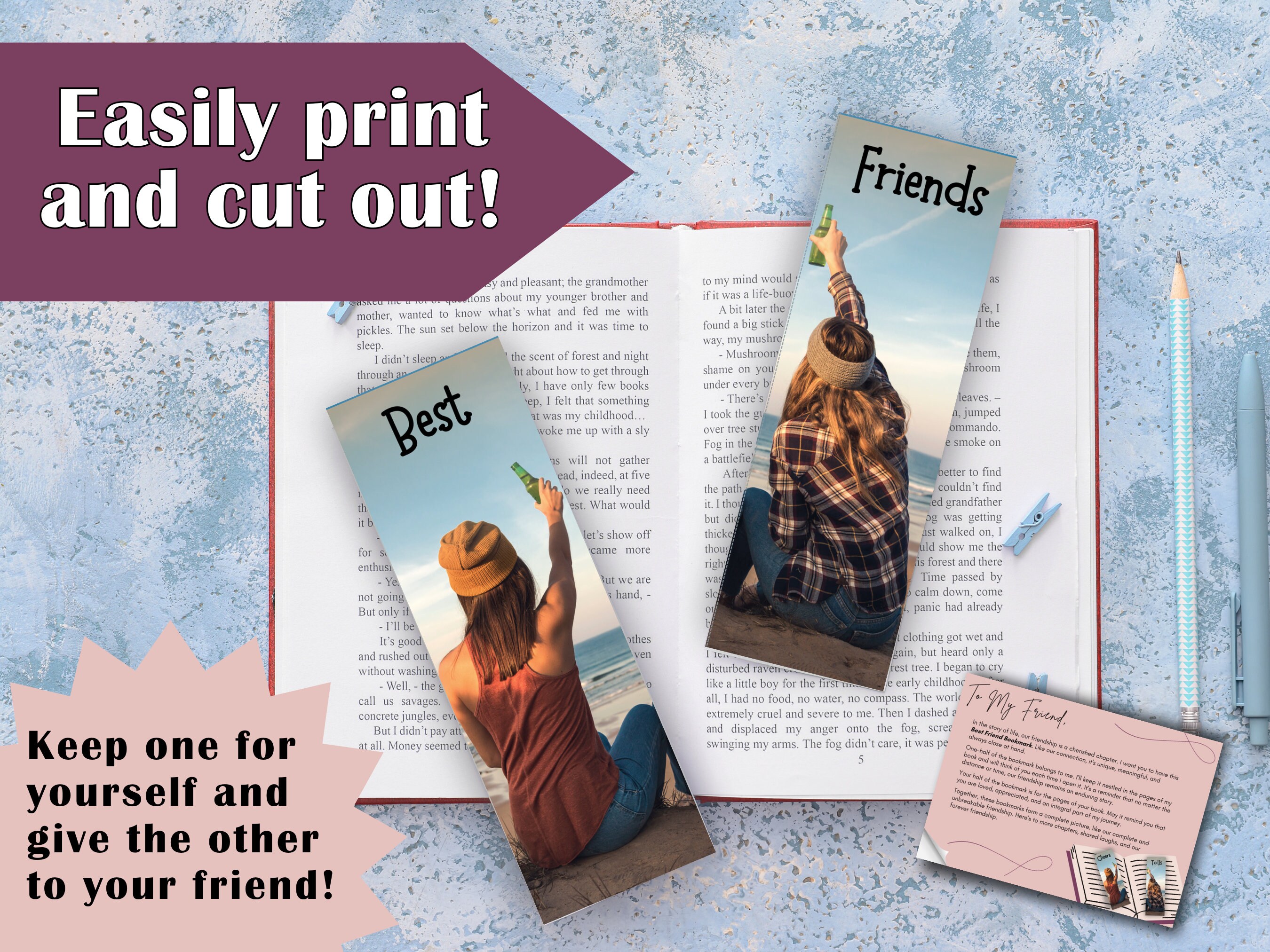 DIY Bookmarks for Best Friend Gifts Bookish Bestie Gift Bookmark ...