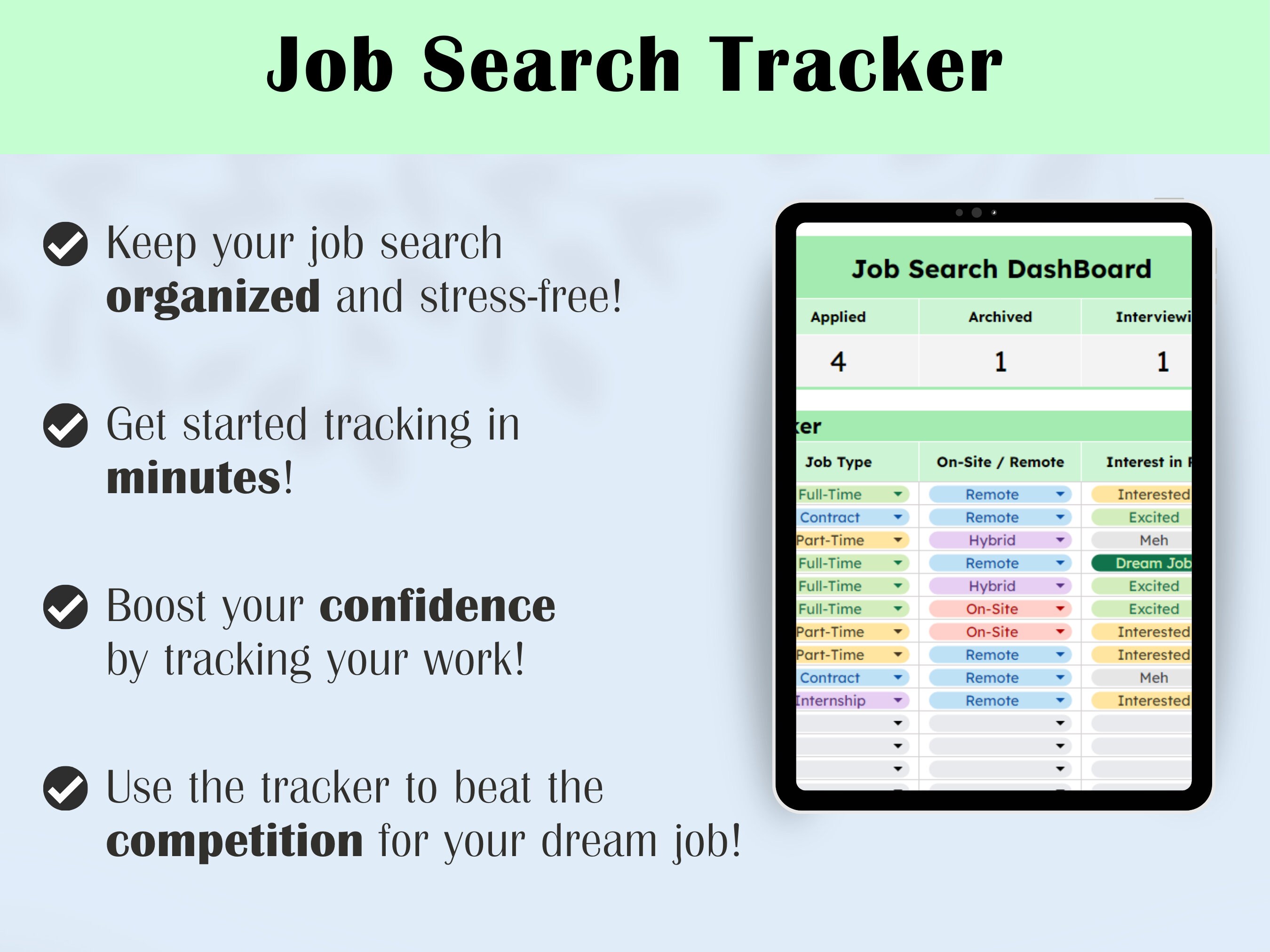 Job Tracker for New Career and Job Searching | Employment Job ...