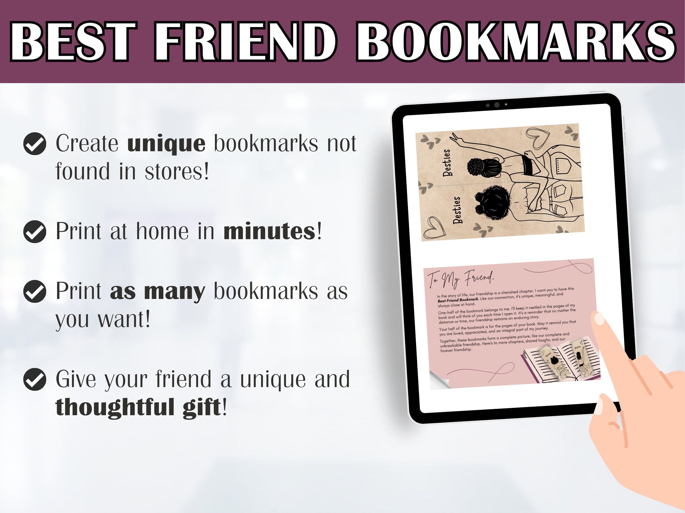 DIY Bookmarks for Best Friend Gifts | Bookish Bestie Gift Bookmark ...