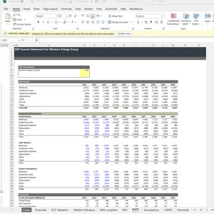 Oil & Gas Company Financial Model | Excel Template - Etsy