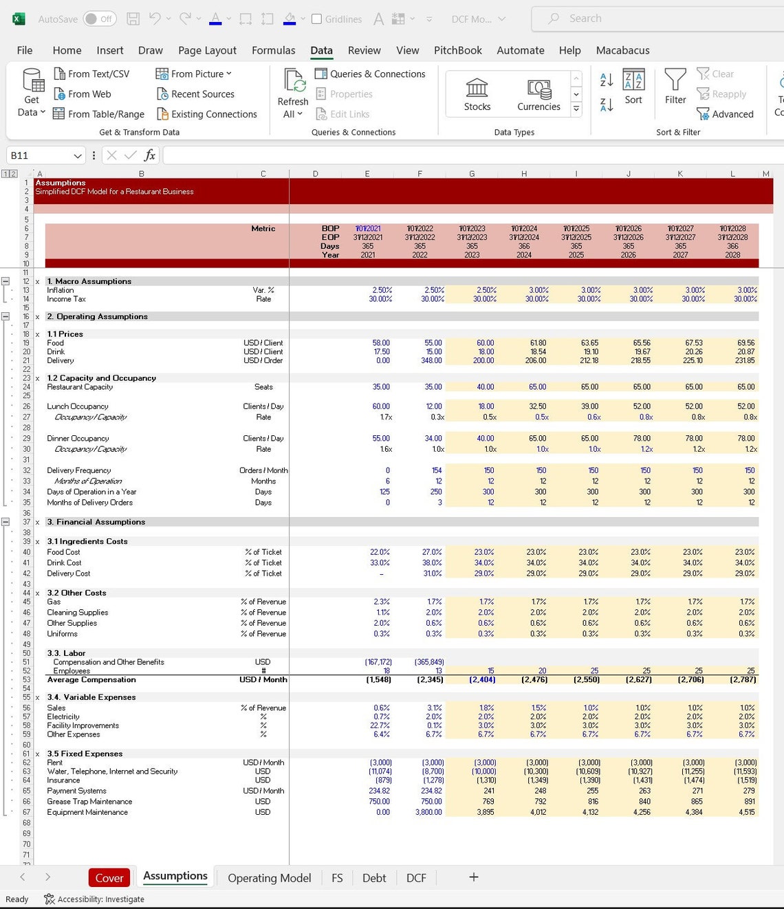 Discounted Cash Flow (DCF) Financial Model | Valuation Template - Etsy