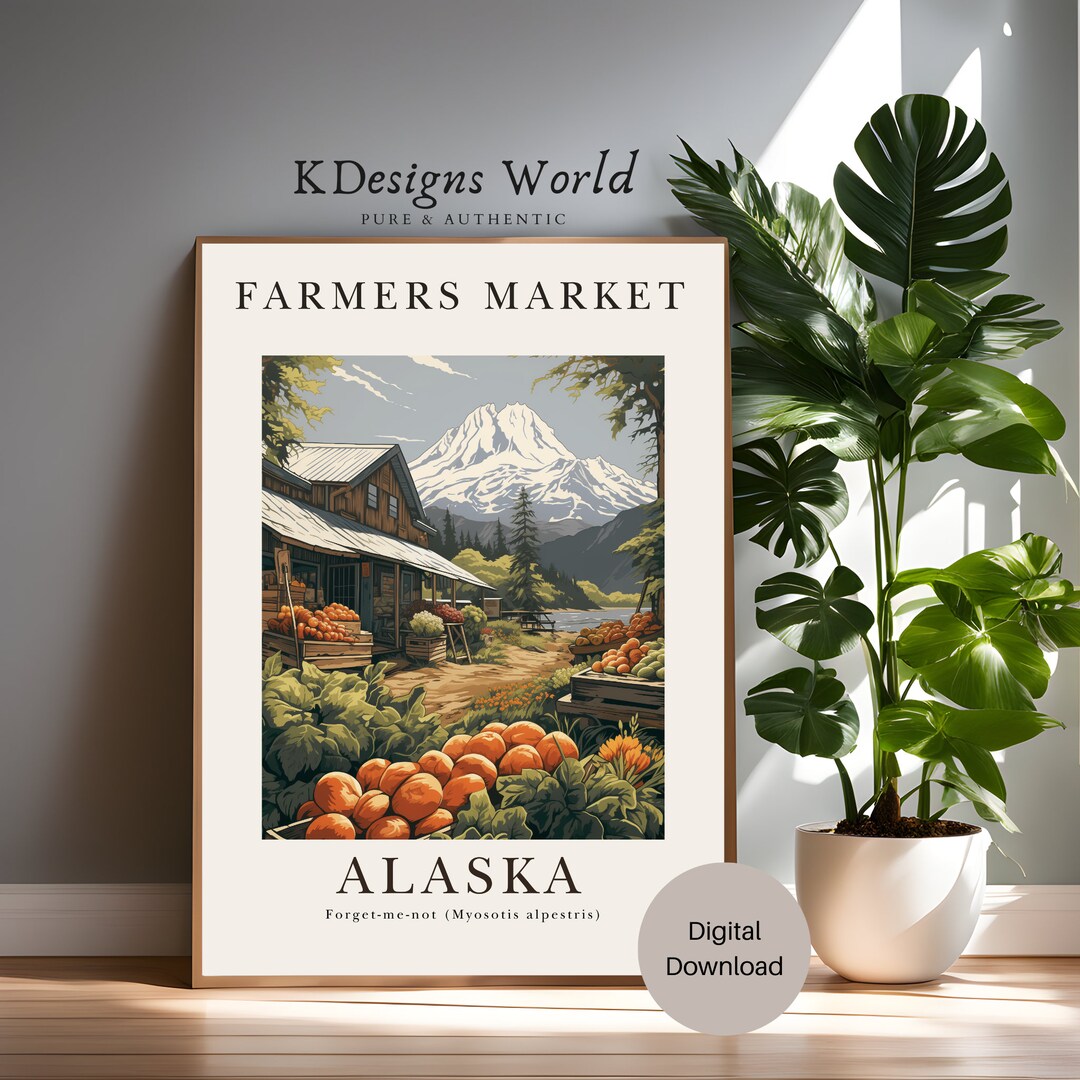 Alaska - Farmers Market, Digital Print, Digital Poster, Digital ...