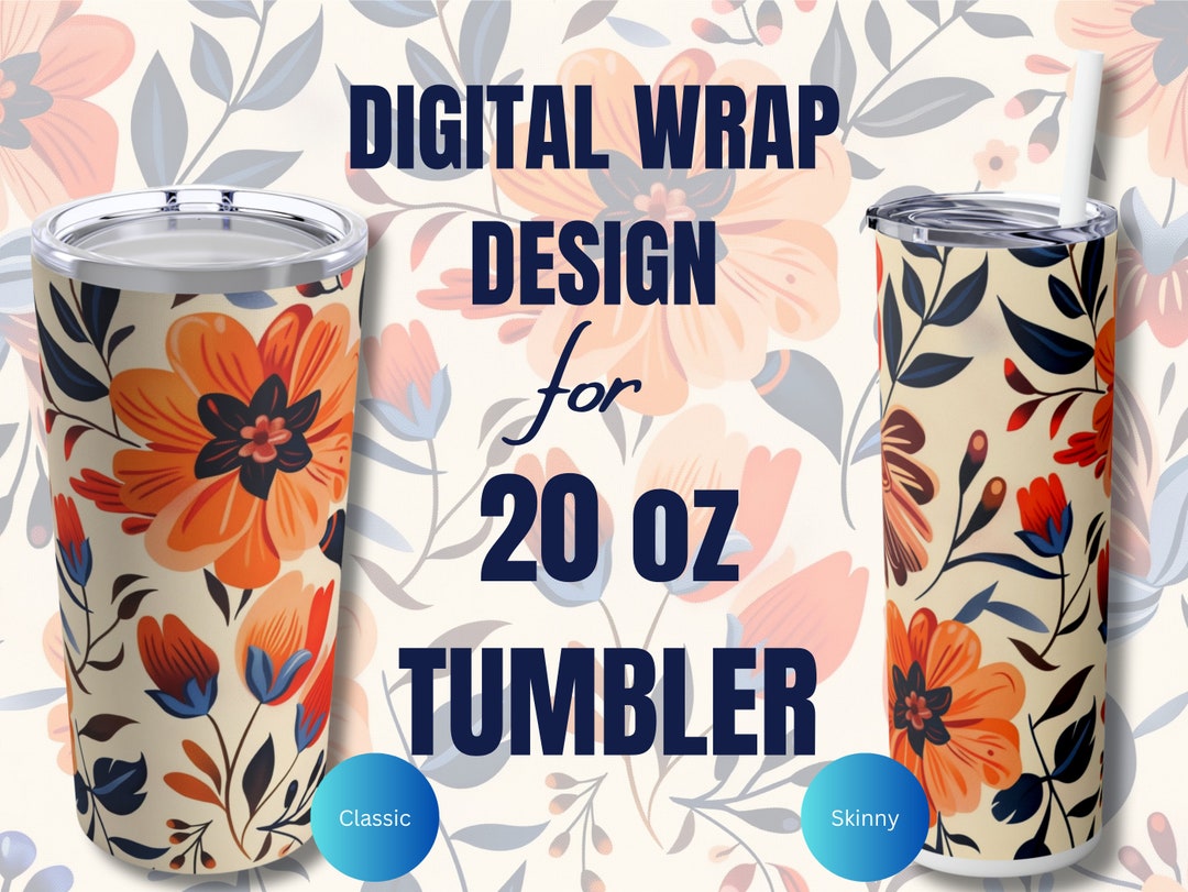 20oz Tumbler Wrap, Folk Art, JPG 300 DPI, Classic and Skinny Version ...