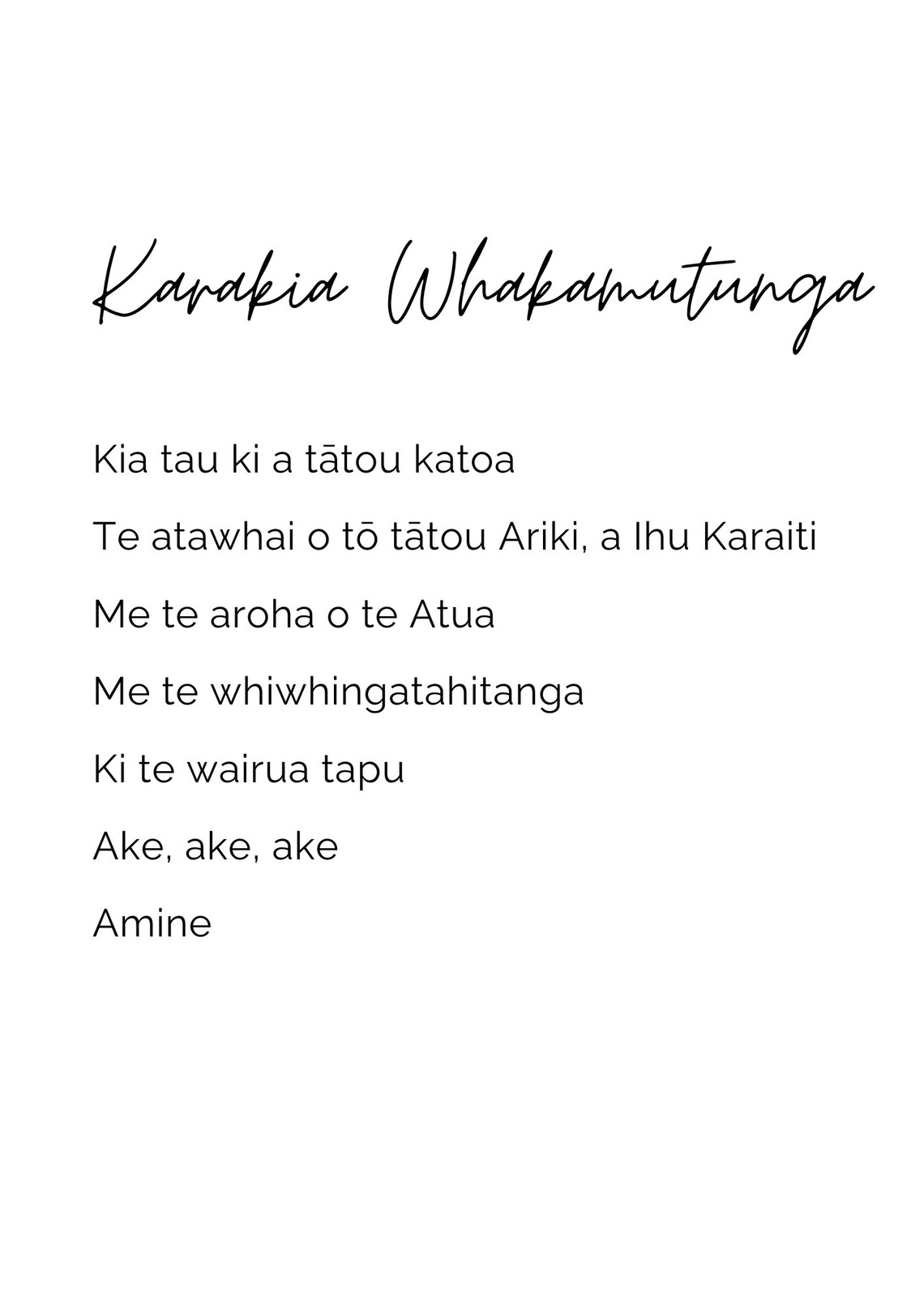 Karakia Whakamutunga Close Meeting Prayer Affirmations Te Reo Maori - Etsy