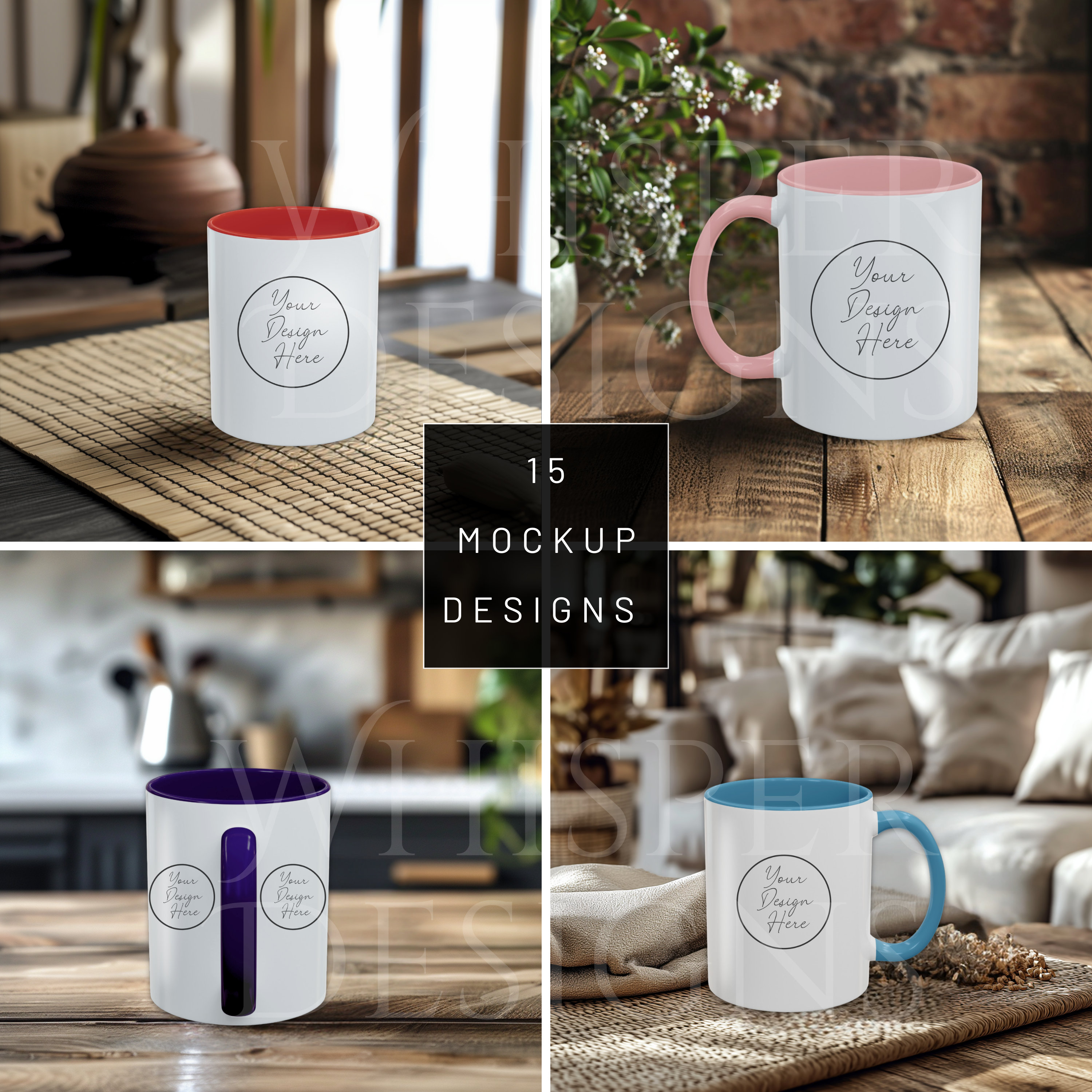 11oz Two-tone Mug Mockup Bundle - Canva Drag and Drop Mockup - Canva ...