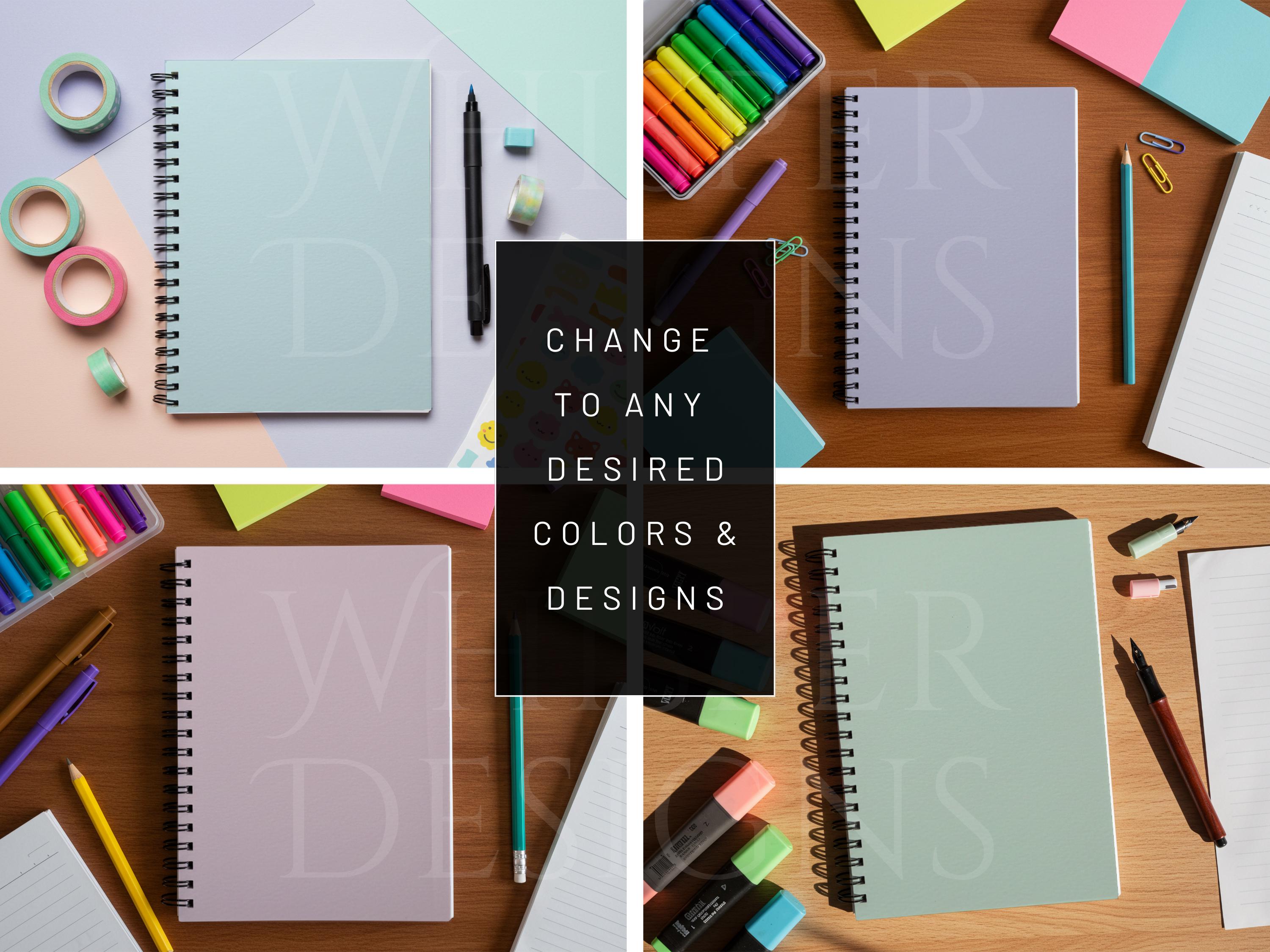 Spiral Notebook Mockup Bundle -10 Youth Design Mockups -notebook Mockup ...