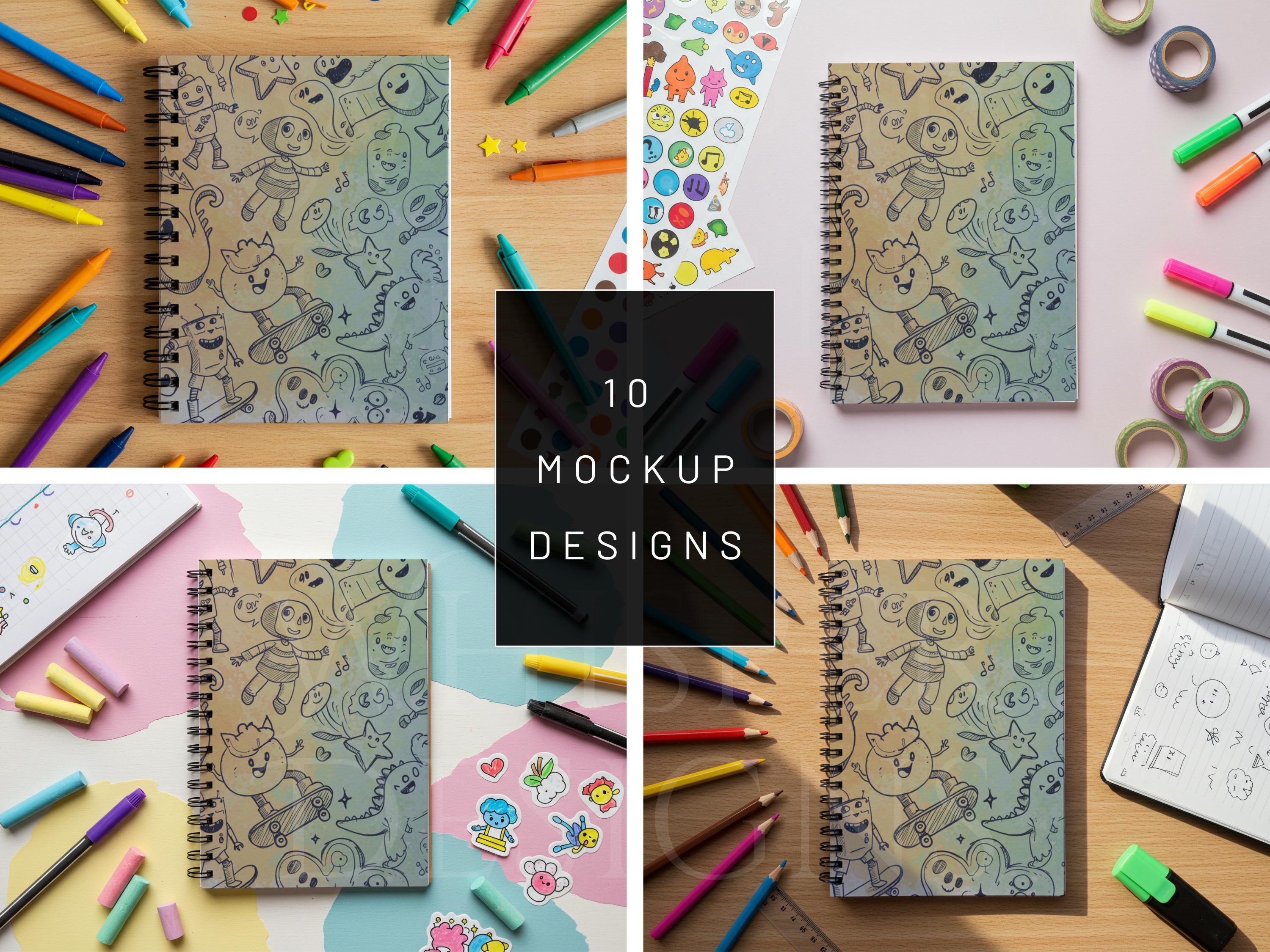 Spiral Notebook Mockup Bundle -10 Youth Design Mockups -notebook Mockup ...