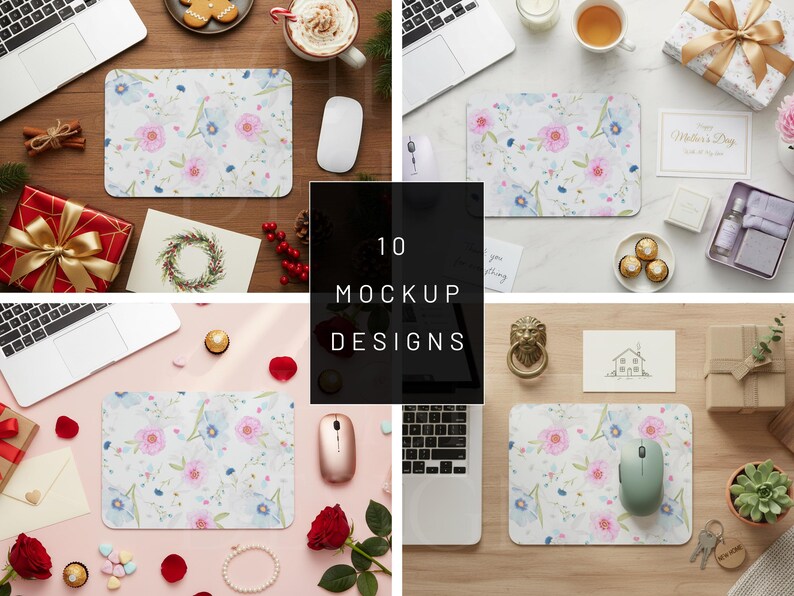 Mouse Pad Mockup Bundle -personalized Gift Designs -customizable ...