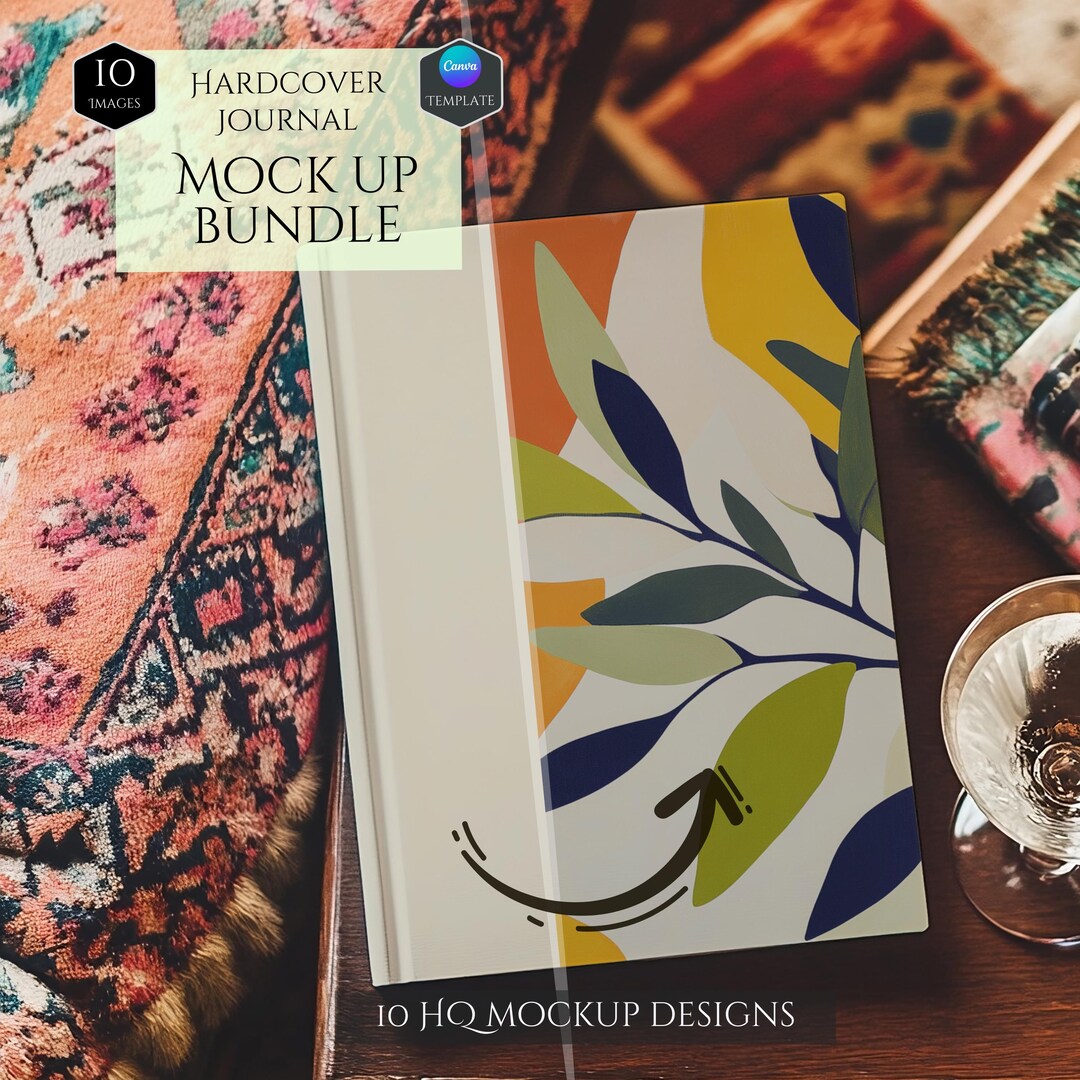 Hardcover Journal Mockup Bundle -home Decor Mockups -10 Mockup Designs ...