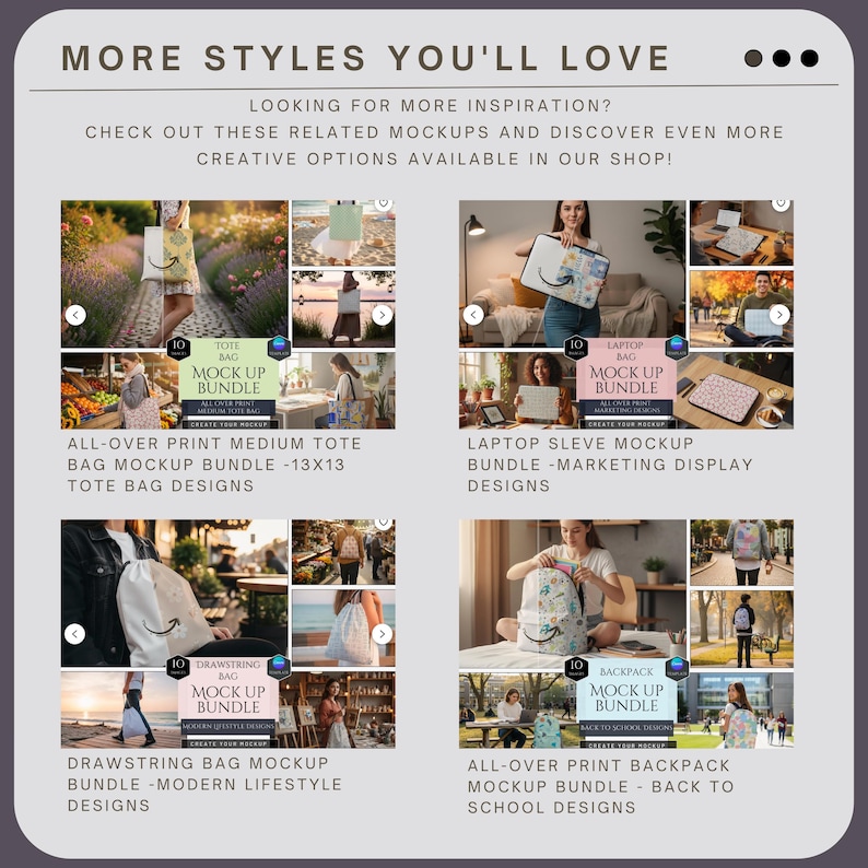 Backpack Mockup Bundle -modern Lifestyle Designs -customizable ...