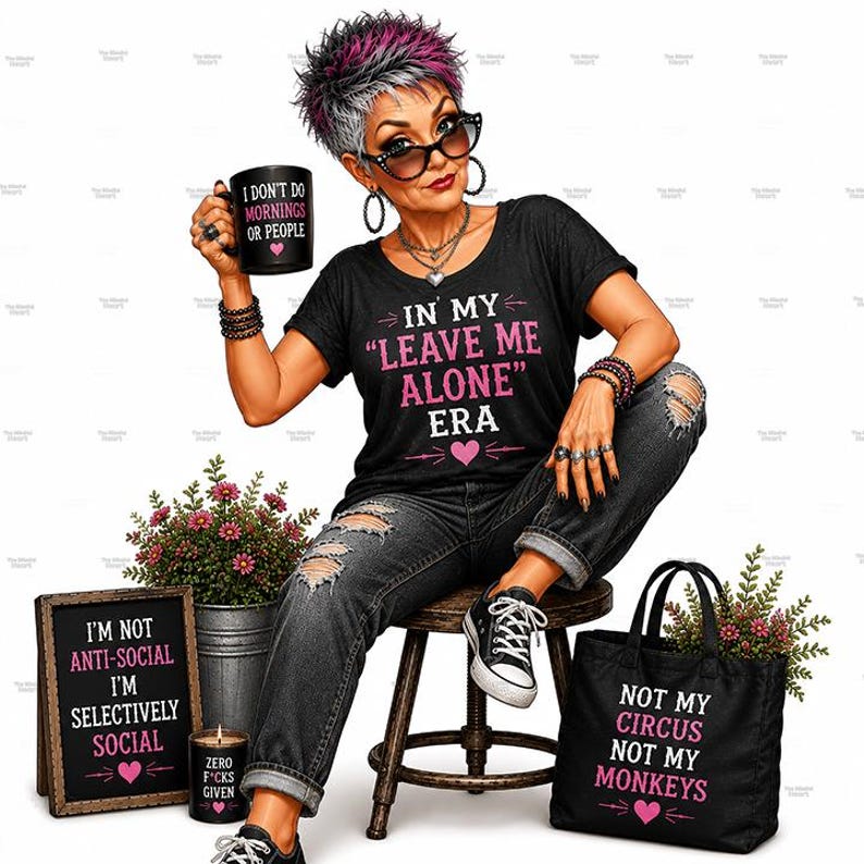 12 JPG Sassy Ladies Clipart Illustration, Digital Download, Commercial ...