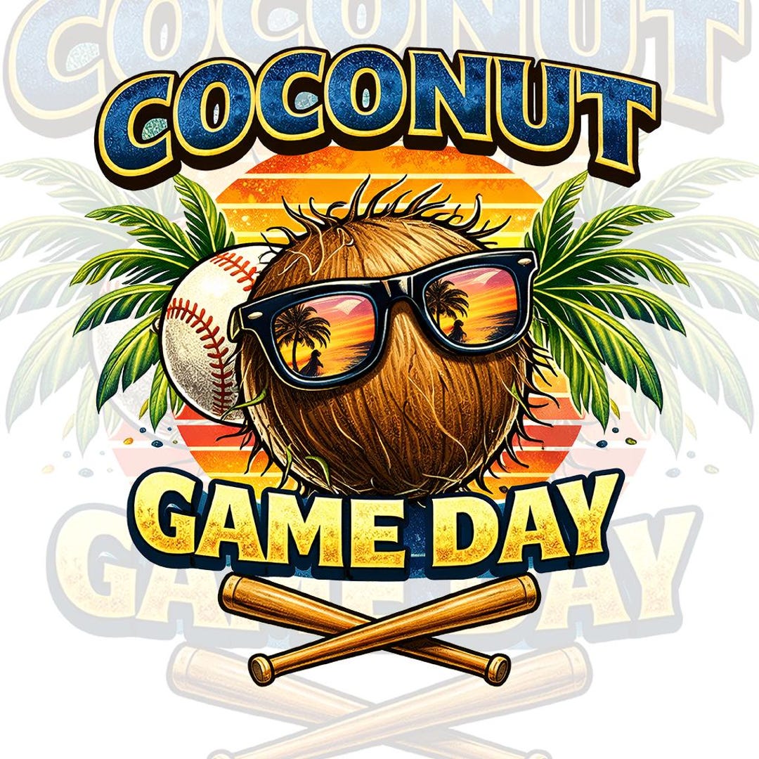 Coconut Game Day Banana Ball PNG, Tropical Baseball Fan Graphic ...