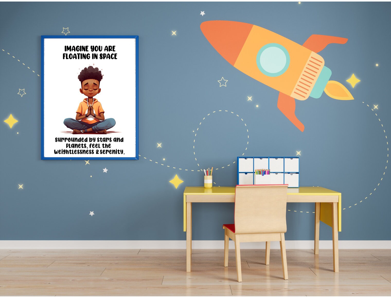 Set of 5 Educational Meditation Wall Art, Classroom Posters, Homeschool ...