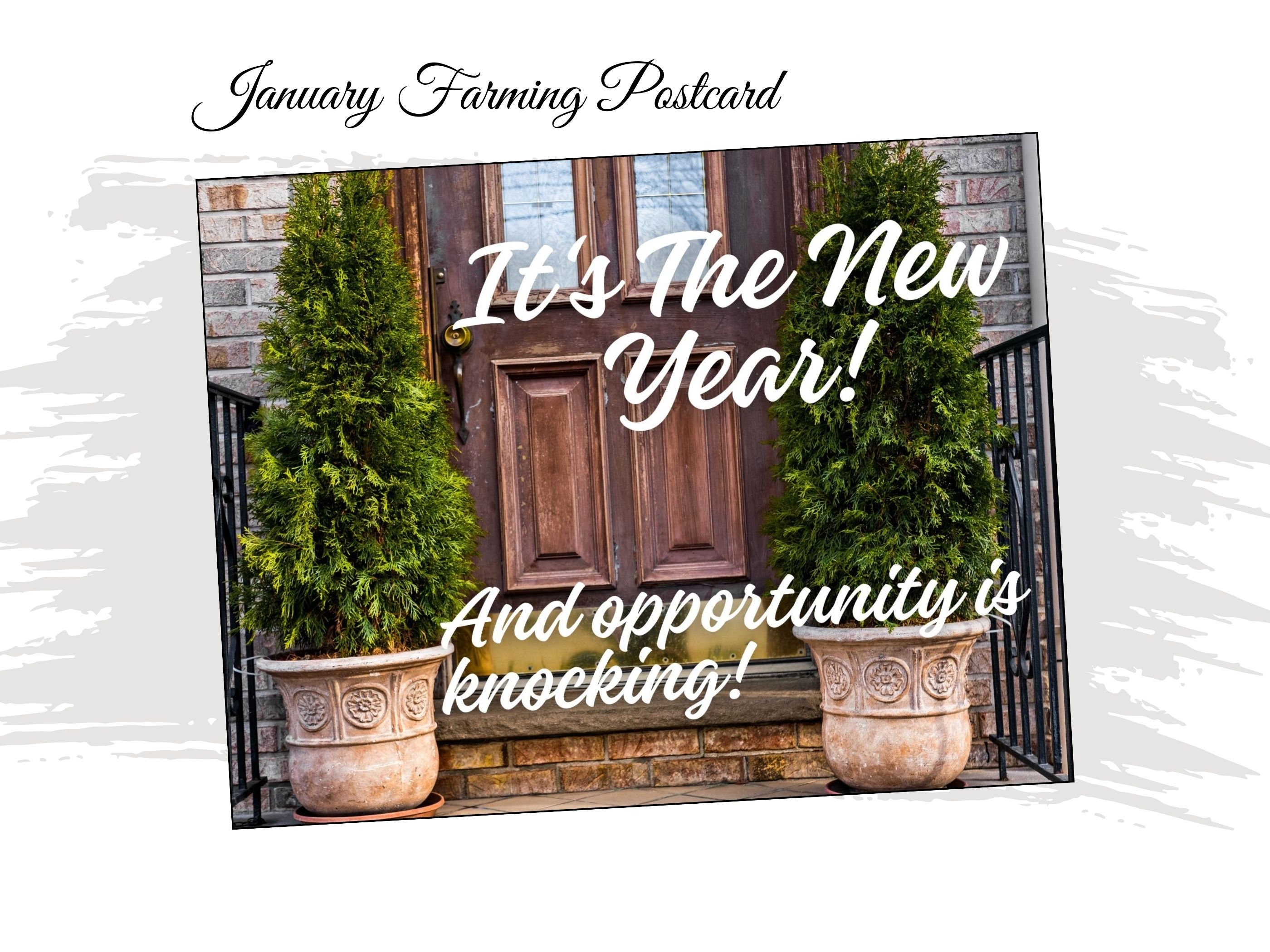 January Real Estate Farming Postcard - Etsy
