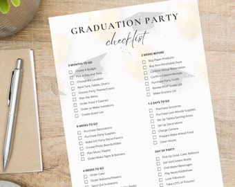Graduation Party Checklist, Graduation Party Planning Checklist, Grad ...