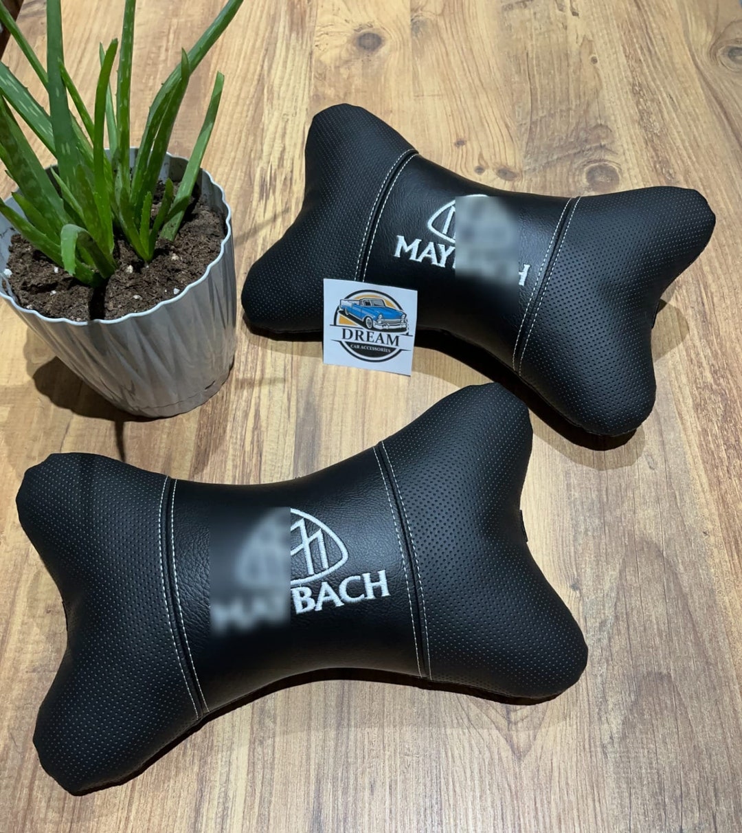 MERCEDES MAYBACH Embroidered, Leather Car Neck Pillow, Car Pillow, Sofa ...