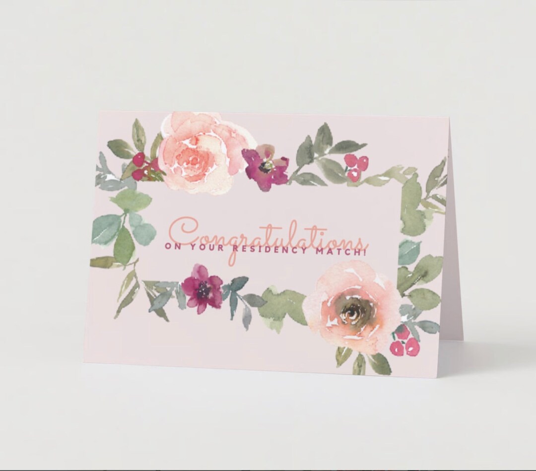 Residency Match Day Card, Residency Match Gift, Residency Match ...