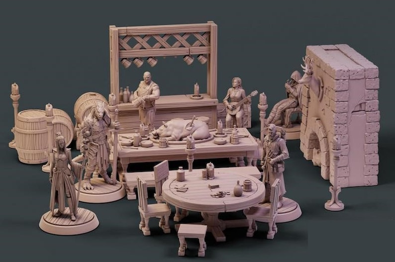 Tavern Bar Dnd Miniature Terrain, Dungeons and Dragons, D&D, Enemies ...