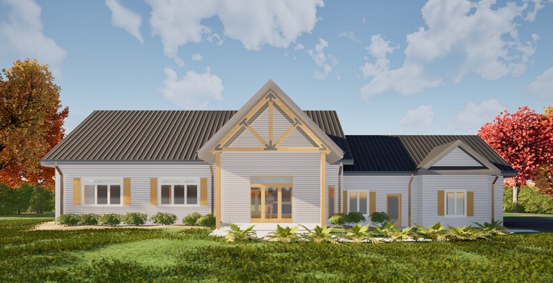 Modern Farmhouse House Plans Blueprints Full Set of Drawings Three Bed ...