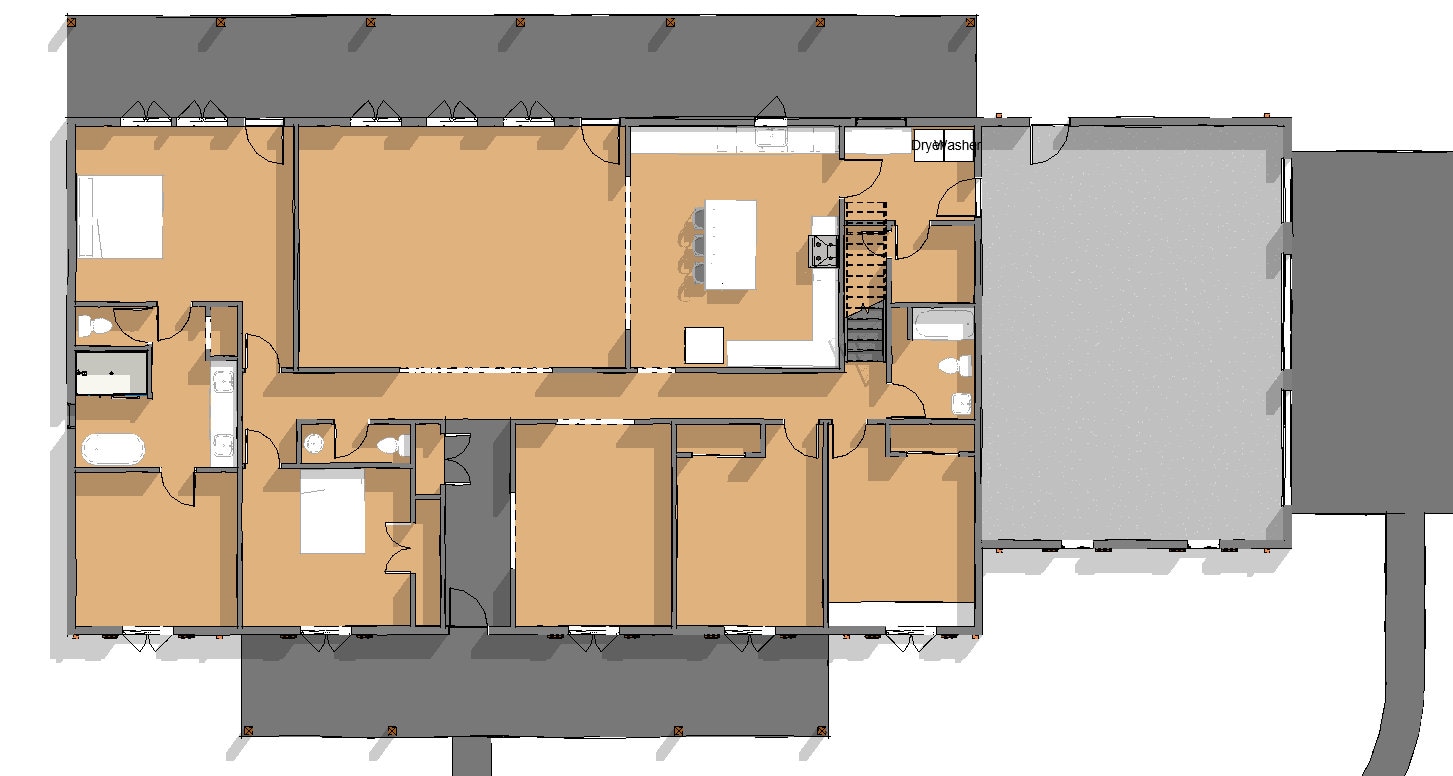 Modern Farmhouse House Plans Blueprints Full Set of Drawings Three Bed ...