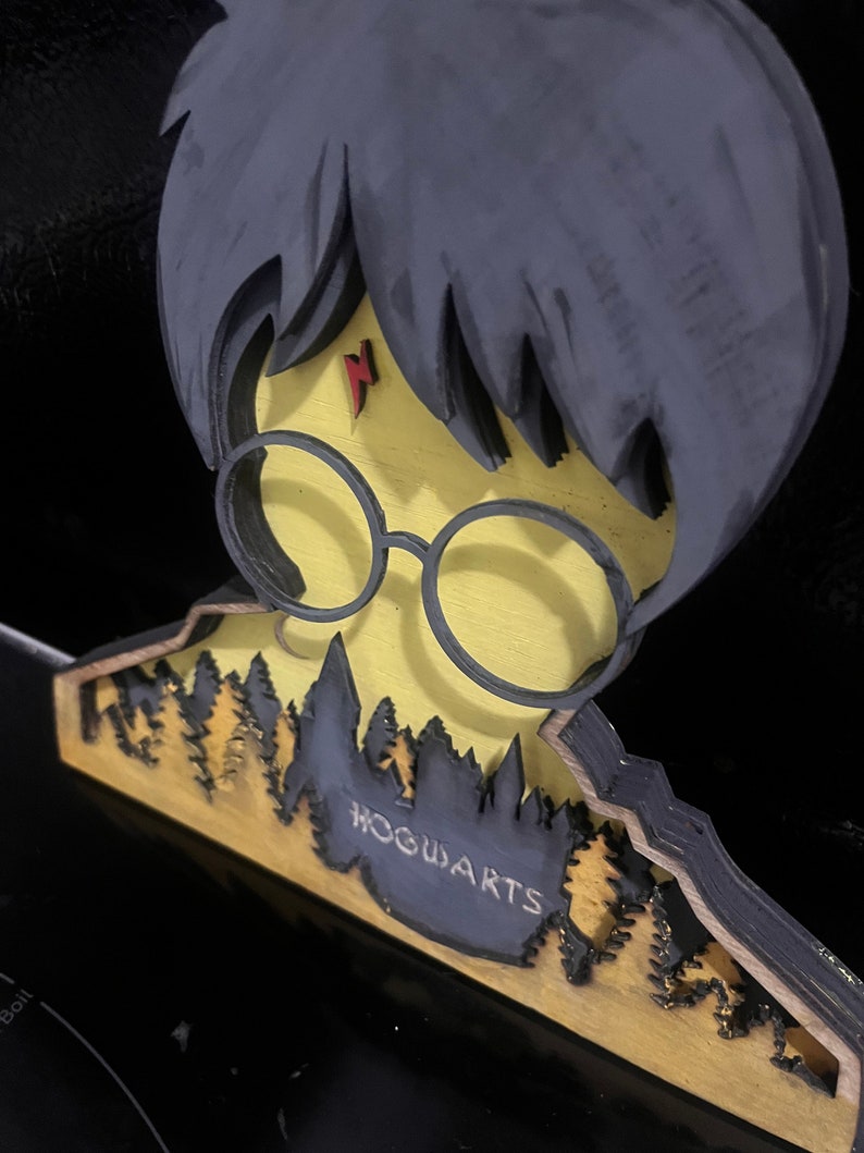 Harry Potter Wood Layered Display Hogwarts 3d Laser Figure - Etsy