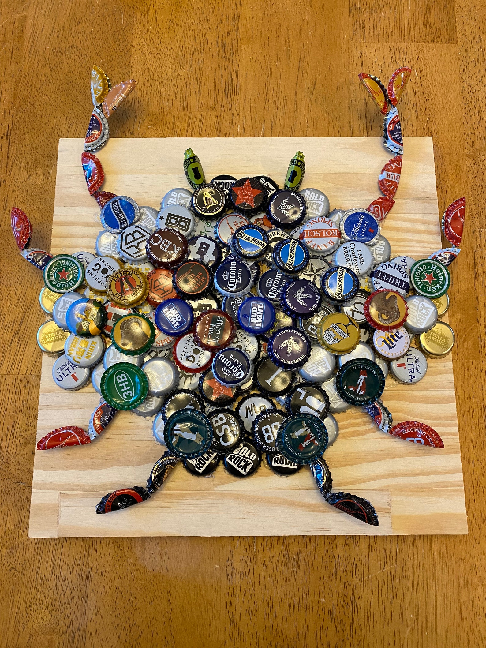 Handcrafted Beer Bottle Cap Art Unique Upcycled Home Decor Piece - Etsy