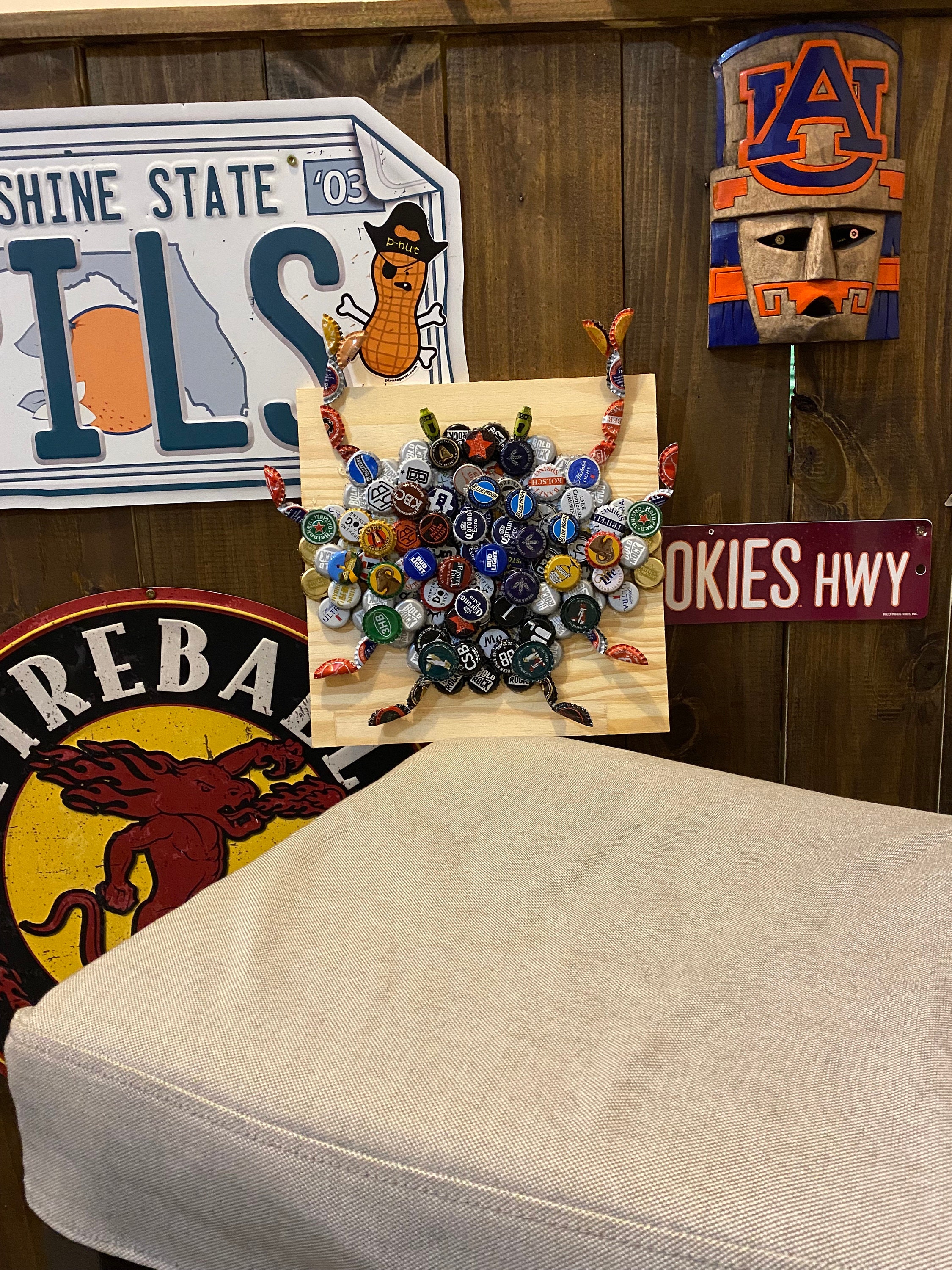 Handcrafted Beer Bottle Cap Art Unique Upcycled Home Decor Piece - Etsy