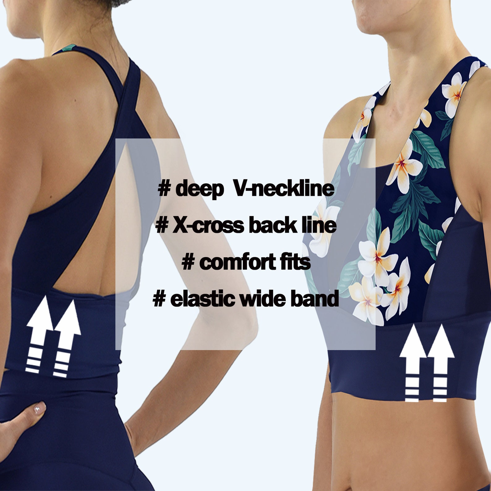 Floral UPF 50+ Swim Crop Top Hawaiian Beach Rash Guard - Etsy
