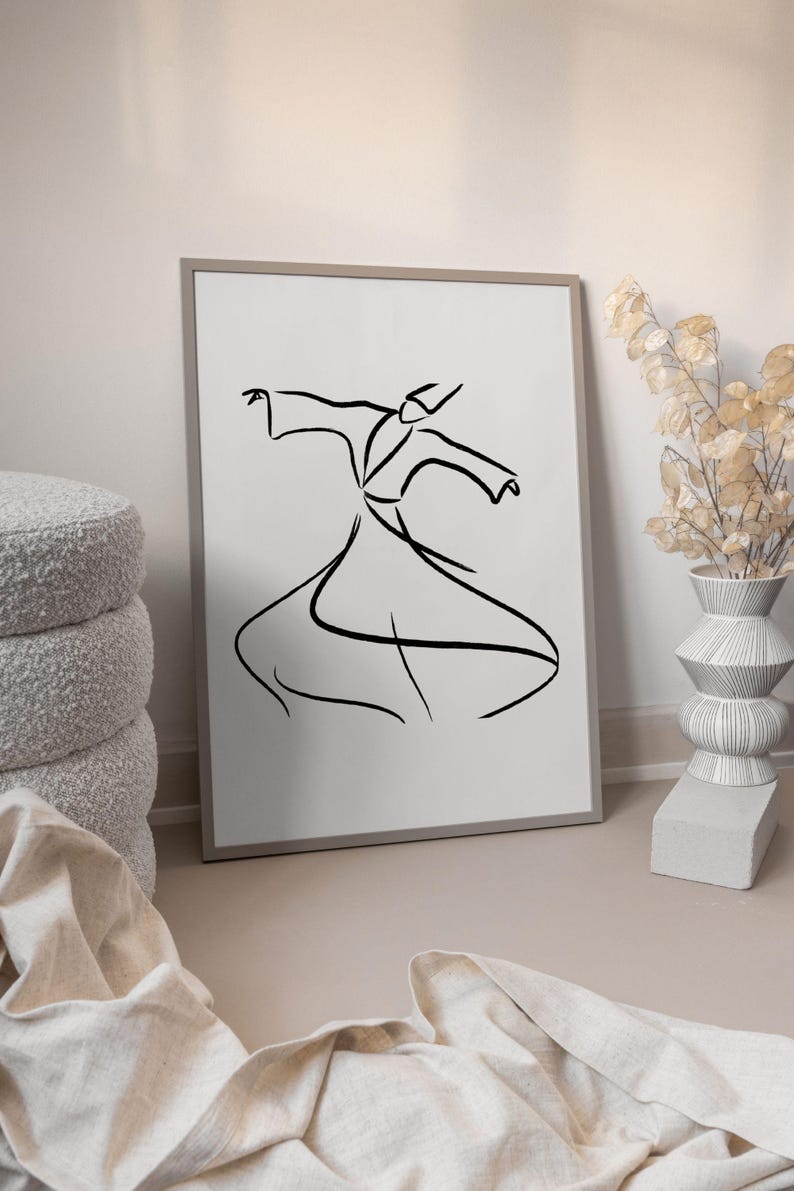 Rumi Digital Art Print | Dervish Wall Art | Sufi Art Prints | Persian ...