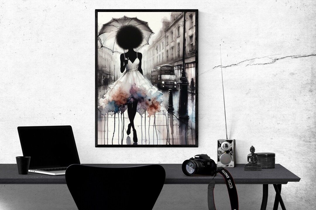 Pluviophile Original Art, Print Poster Black Art Room Decor - Etsy