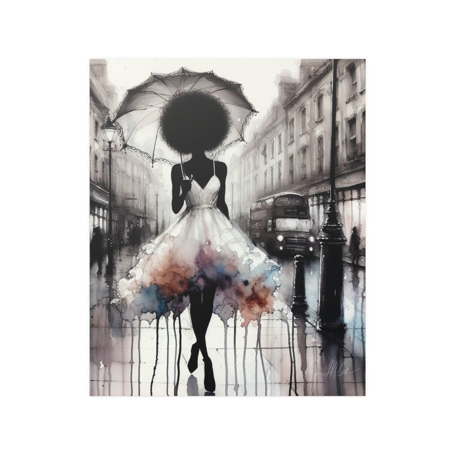 Pluviophile Original Art, Print Poster Black Art Room Decor - Etsy