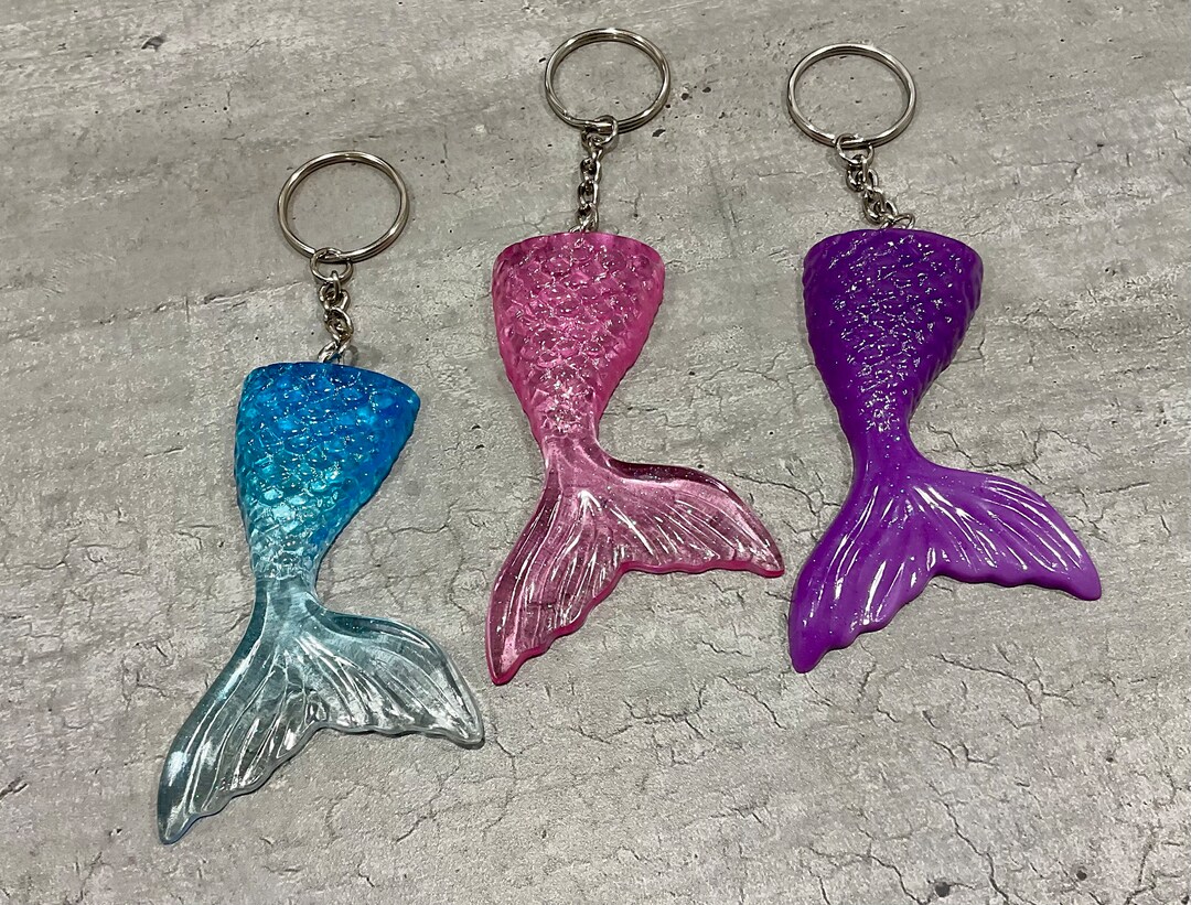 Custom Resin Mermaid Tail Keychain Mythical Lover Fantasy Resin ...