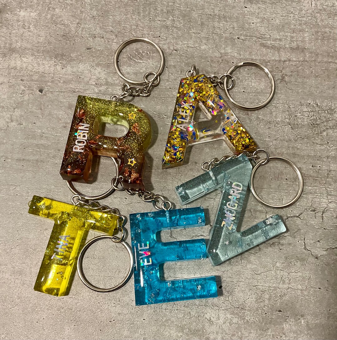 Custom Resin Letter Keychains With Name Custom Resin Keychains Resin ...