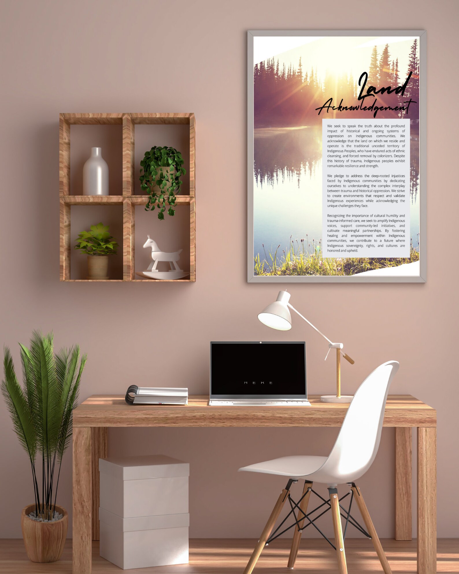 Land Acknowledgment Digital Poster Indigenous Peoples Recognition Art ...