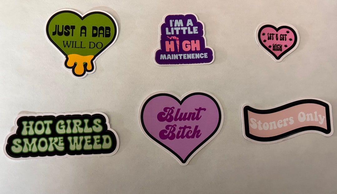 6 Pack Stoner Girl Stickers - Etsy