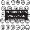 Brick Faces SVG Bundle: Building Block Characters for Cricut (digital ...