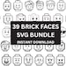 Brick Faces SVG Bundle: Building Block Characters for Cricut (digital ...