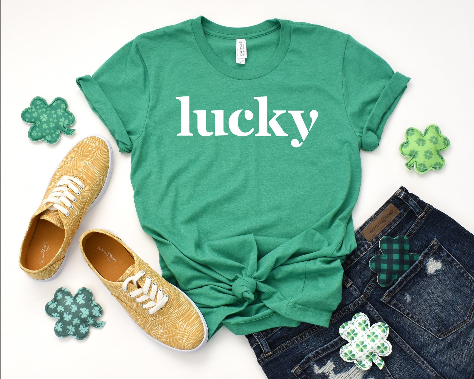Lucky PNG in Nine Fonts: St. Patrick's Day PNG 18-pack, Green & White ...