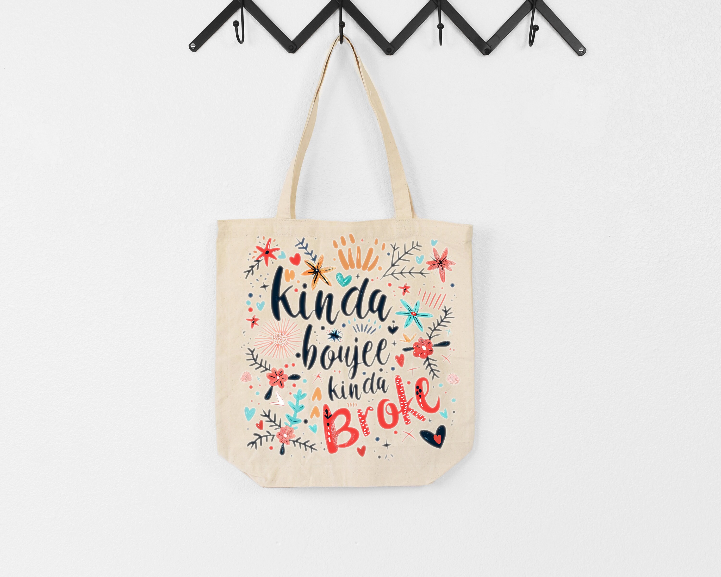 Chic 'kinda Boujee Kinda Broke' Design With Playful Fonts, Stars ...