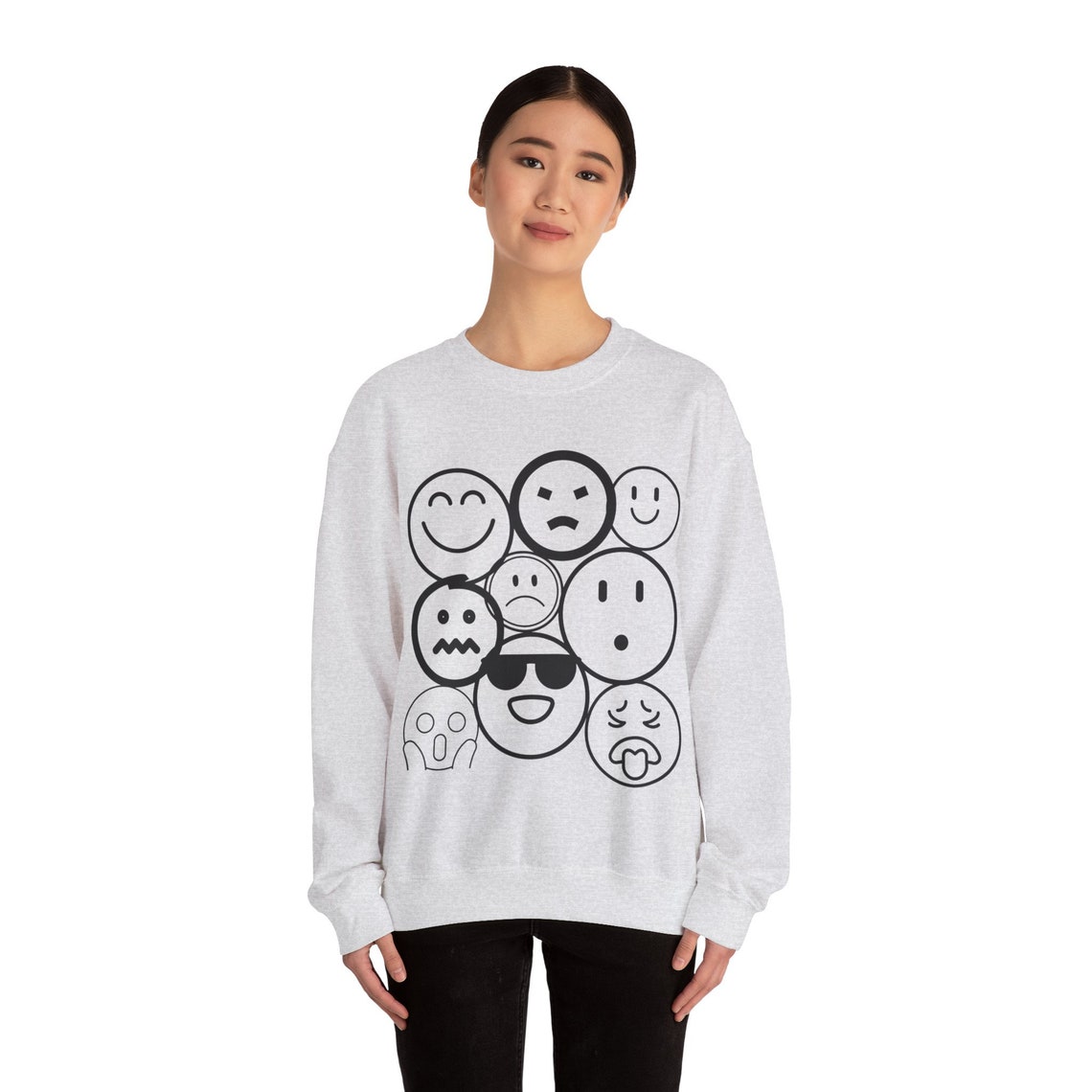 Smiley Face Sweatshirt, Smile Shirt, Smile, Happy Face Sweatshirt, Edgy ...