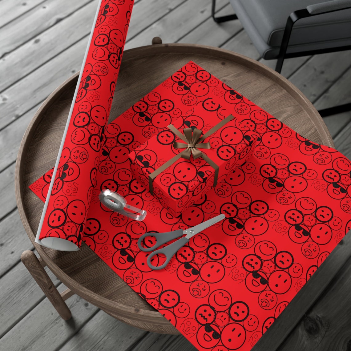 Smiley Face Wrapping Paper, Smiles Gift Wrap Paper, Silly Wrapping ...
