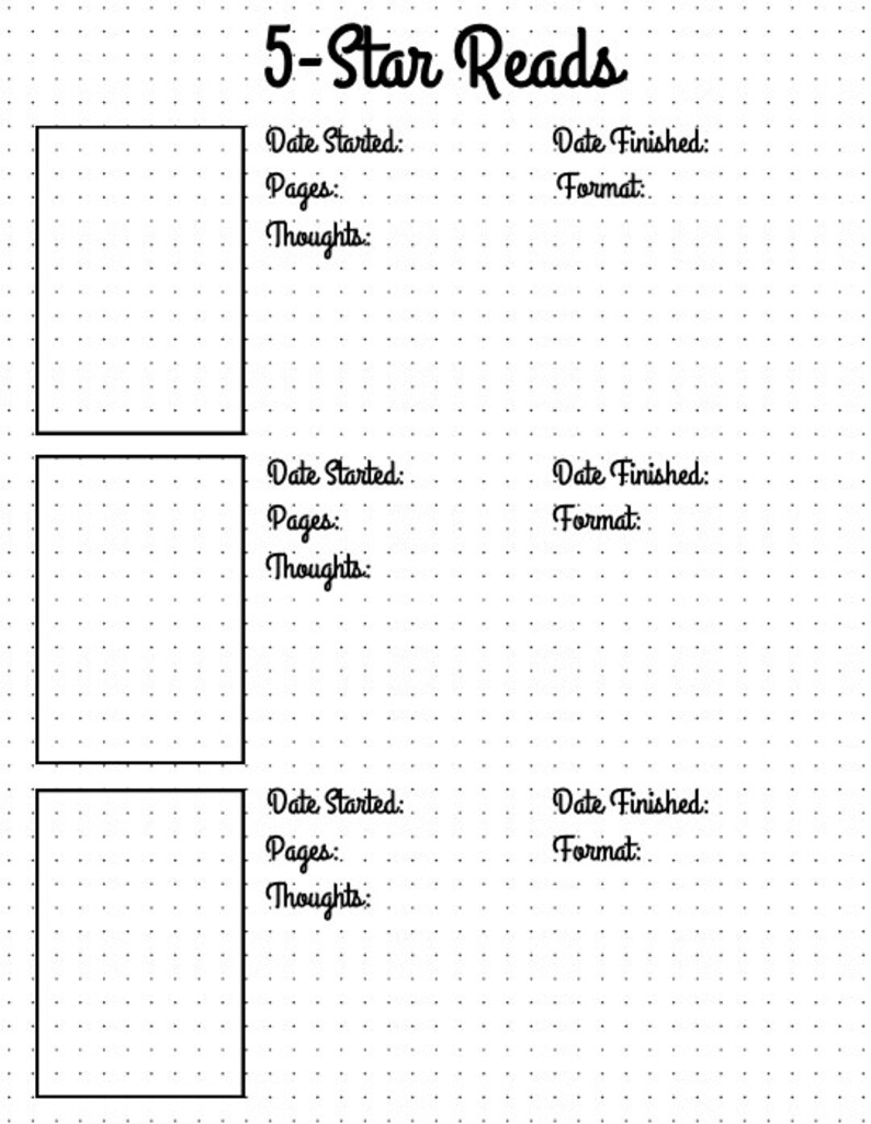 Reading Bullet Journal Pages Bundle - Etsy