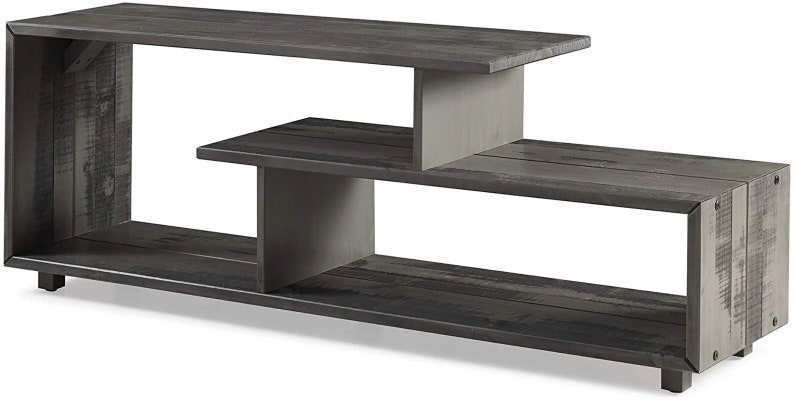 Beautiful Two-tier Asymmetrical Solid Wood TV Stand - Etsy