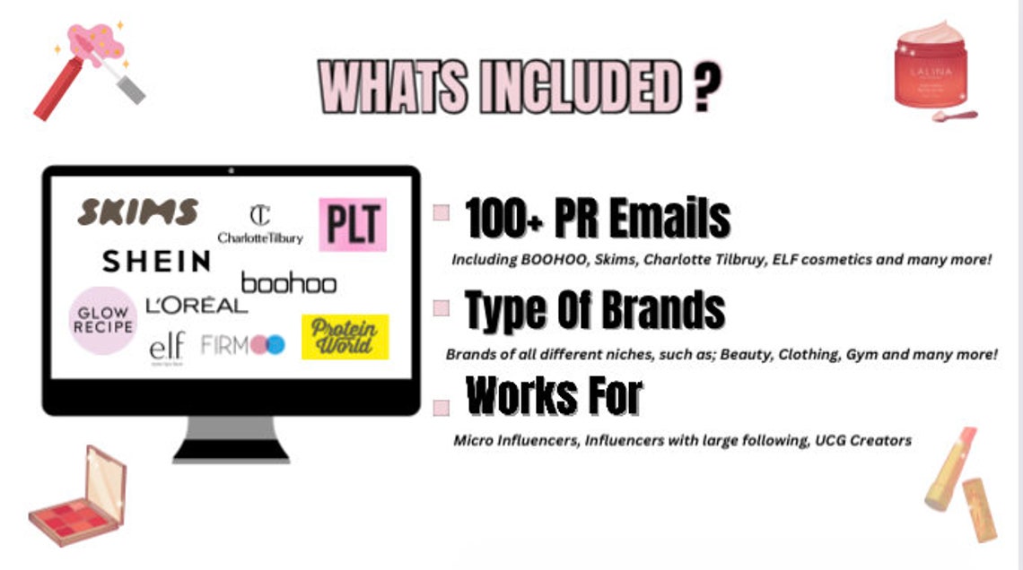 100 PR Emails for Influencers - Etsy
