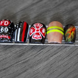 Customizable Firefighter Press on Nails - Etsy