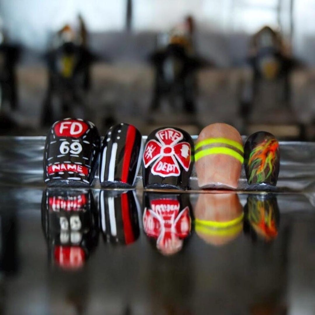 Customizable Firefighter Press on Nails - Etsy