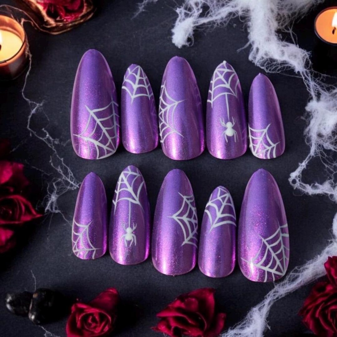 Chrome Spiders Press on Nails - Etsy