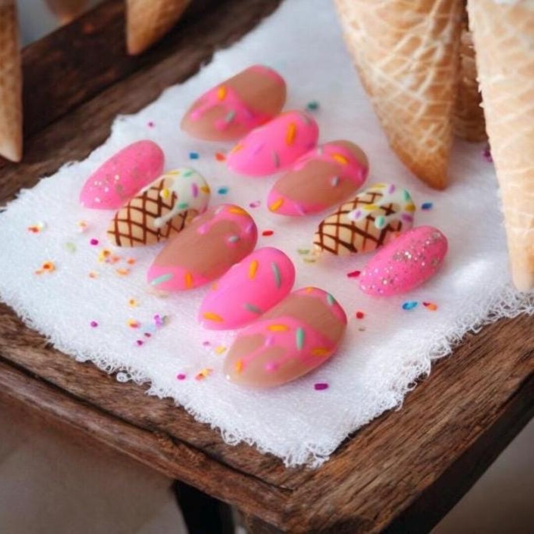 Ice Cream Social Press on Nails - Etsy